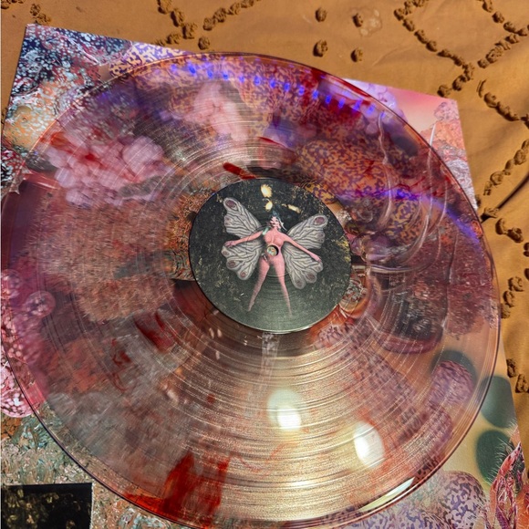 Other | Artistic Clear Vinyl Record With Red And Pink Design | Poshmark